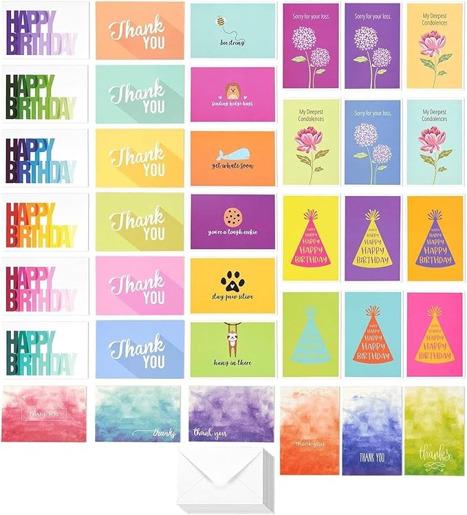 Amazon.com : BEST PAPER GREETINGS 36 Pack All Occasions Blank Greeting ...
