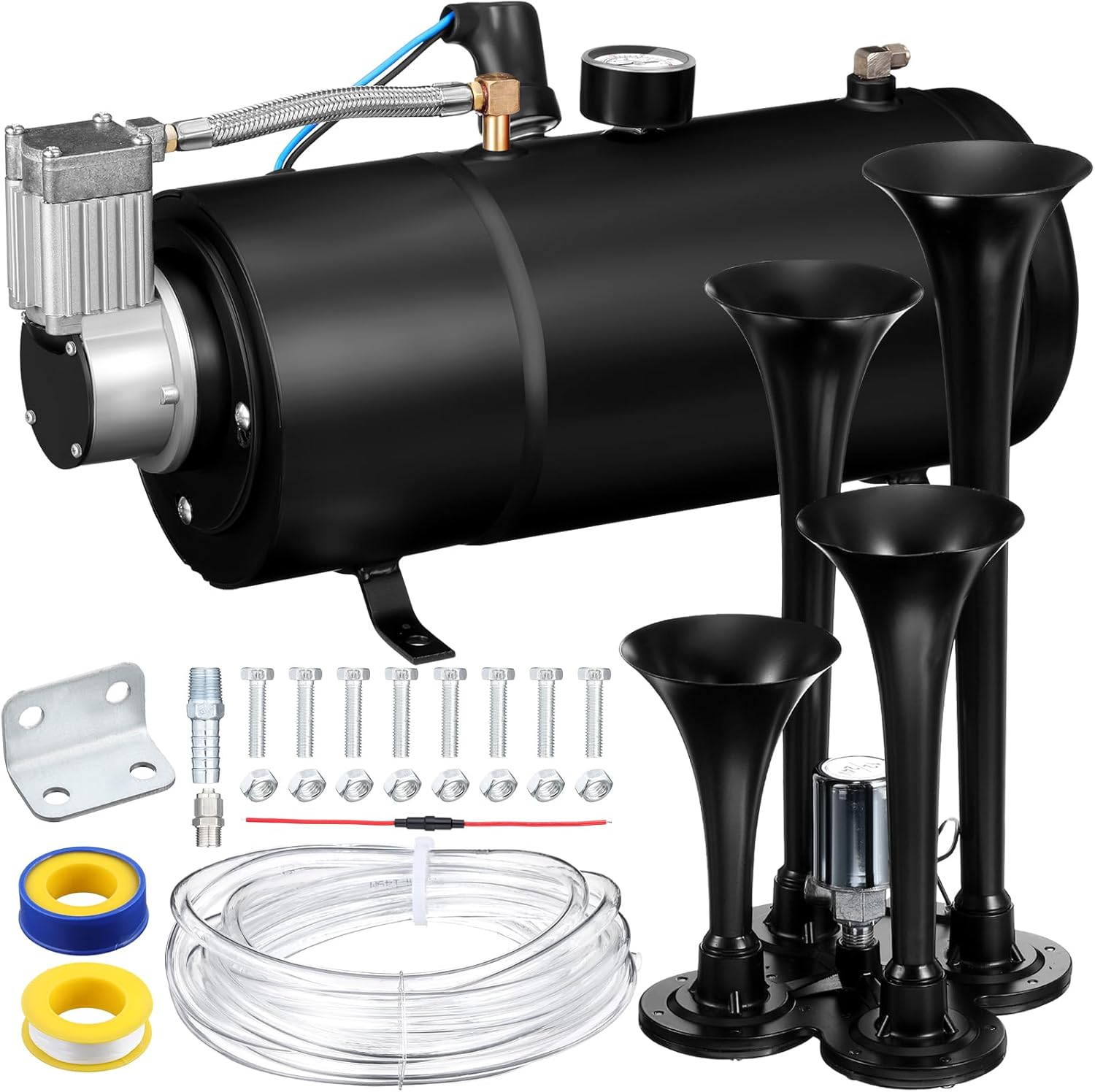 Amazon.com: DaisyInner 150DB Train Horns Kit for Trucks 4 Trumpet Air ...