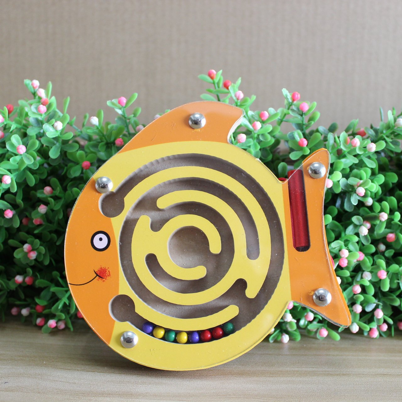 HappyToy Animal Mini Wooden Round Magnetic Wand Number Maze Interactive ...