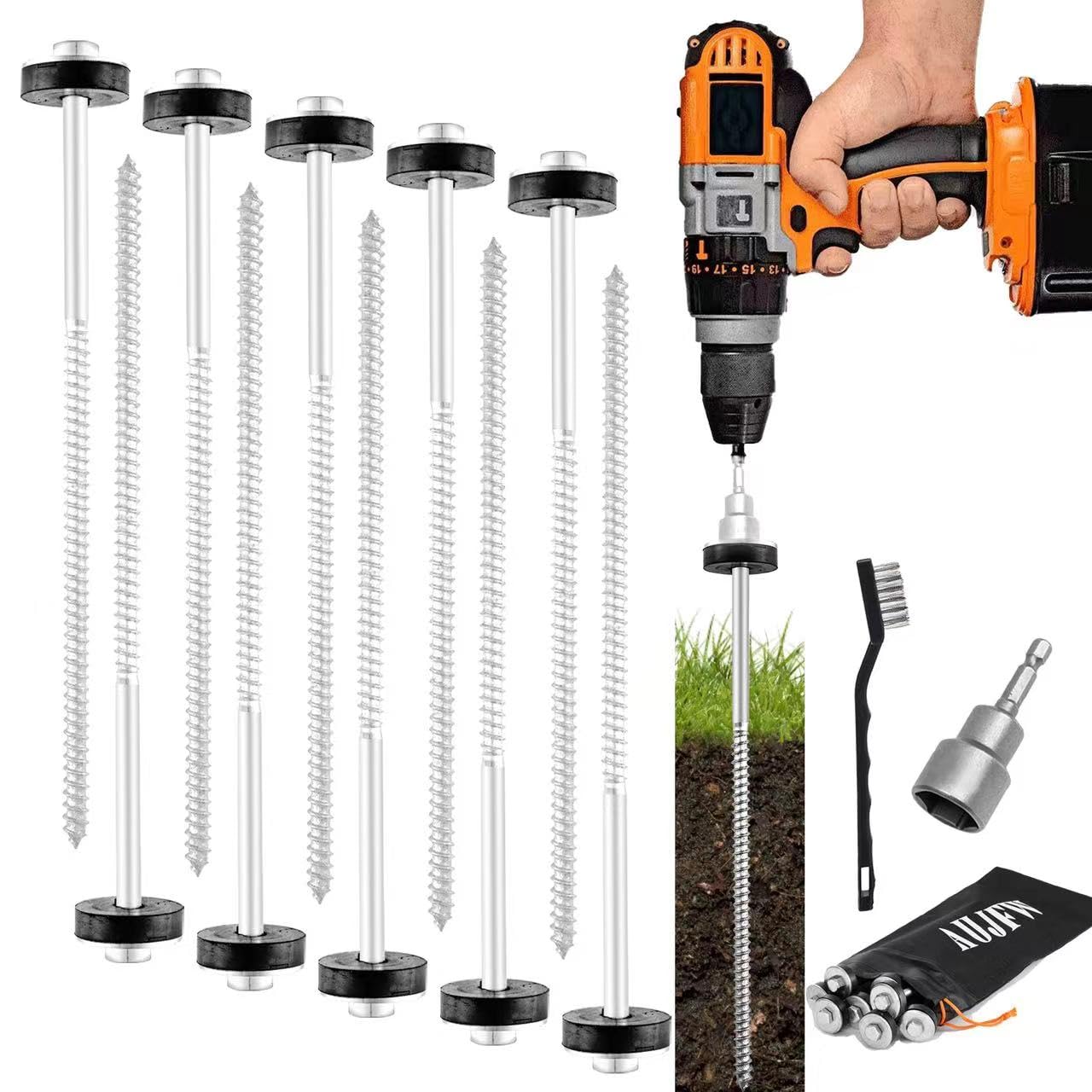 Amazon.com : 10 Pcs 12" Hex Drillable Tent Stakes, Hex Heavy Duty Metal ...