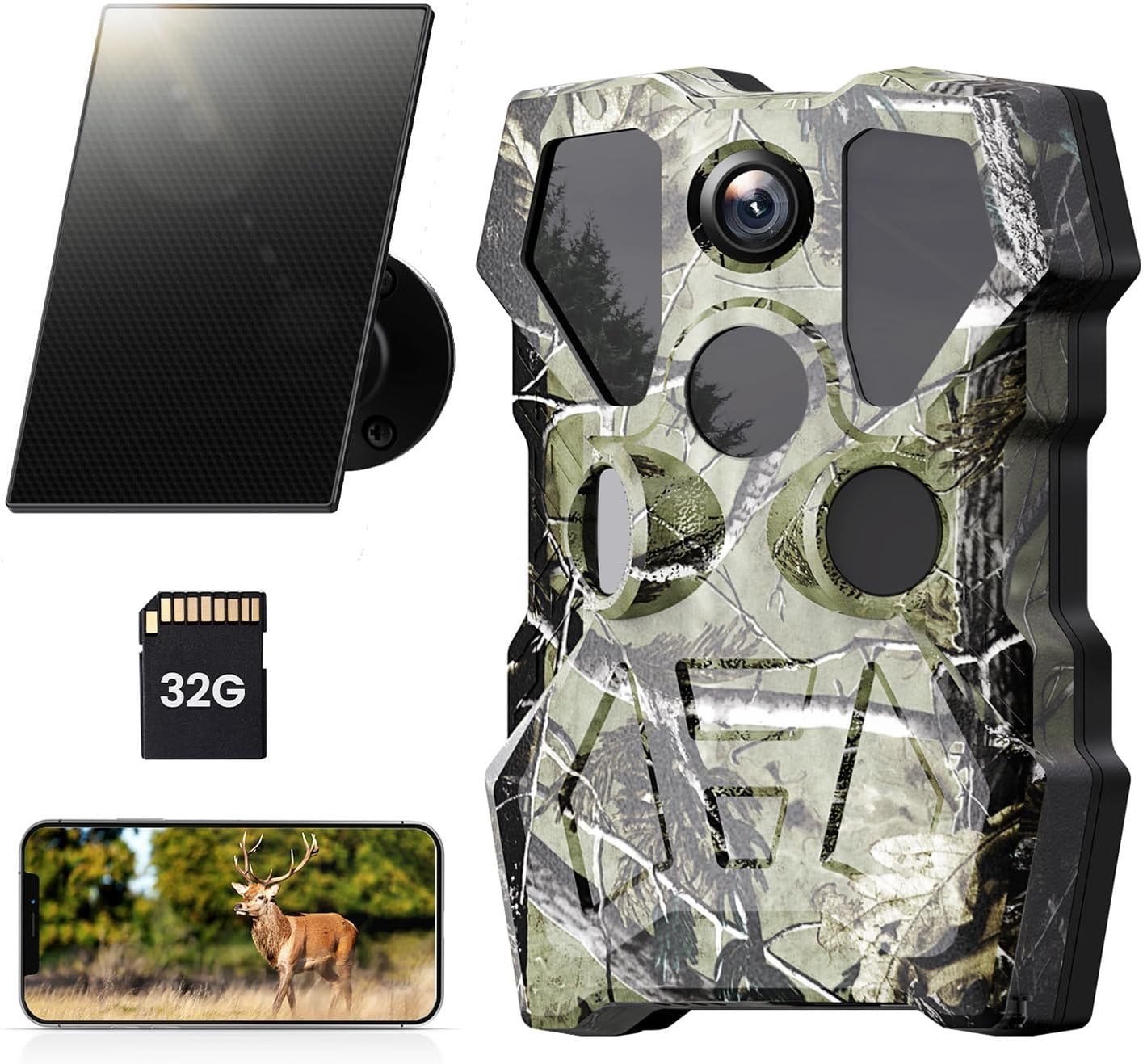 DEATTI Wildkamera mit Handyübertragung APP, 4K 48MP HD WLAN Bluetooth ...