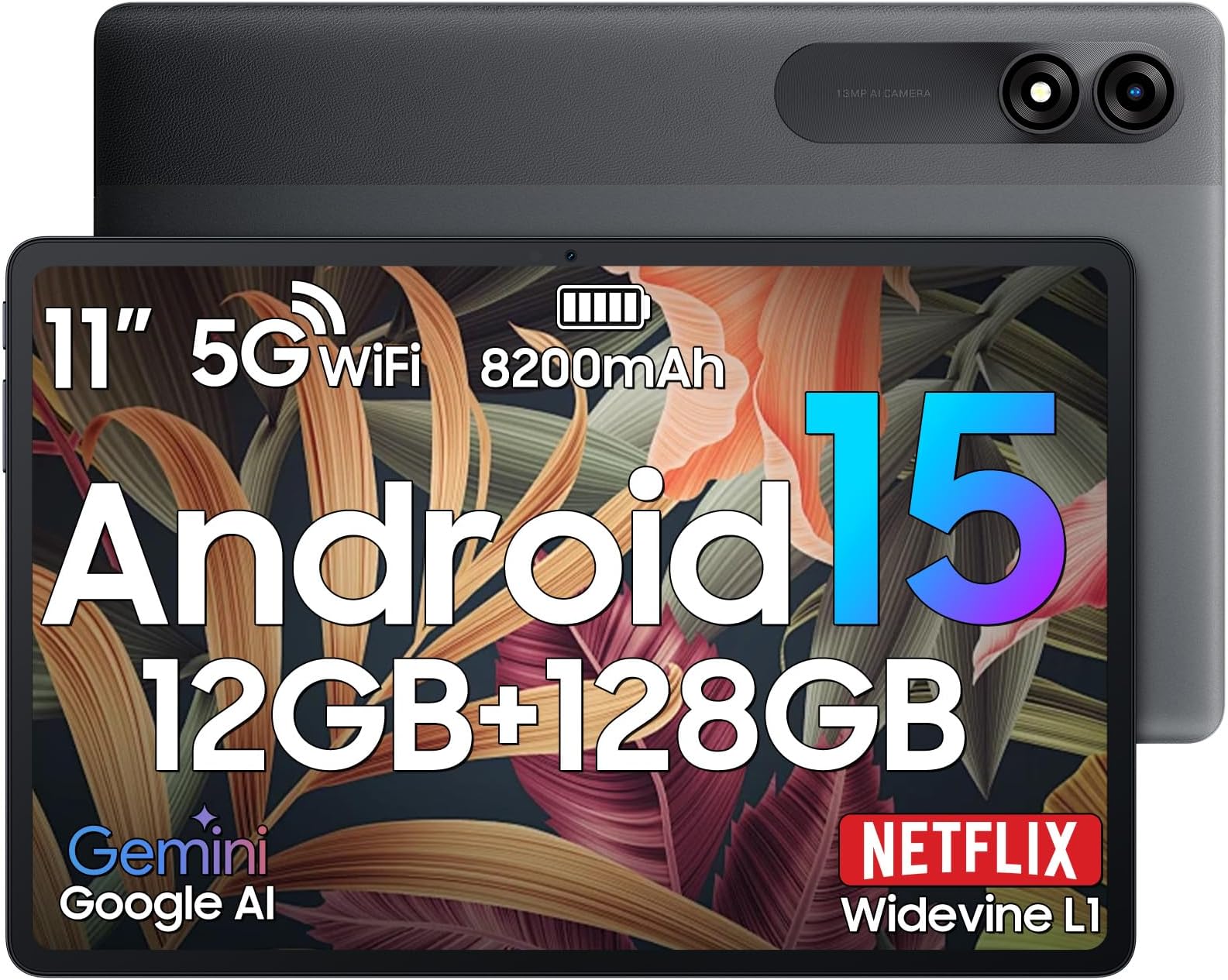 Blackview 2025 Android 15 Tablet 11 inch, Tab 90WiFi with 12GB+128GB ...