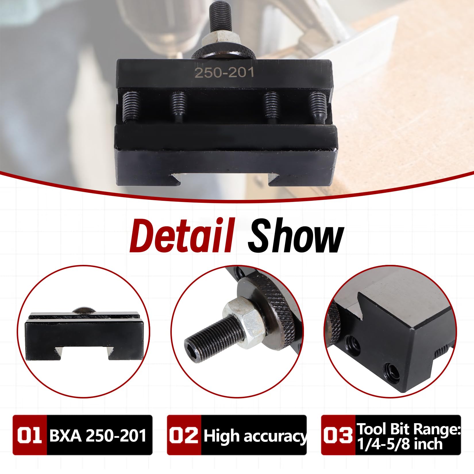 Axa Tool Post 5Pcs #2 AXA 250-102 Quick Change Tool Post Boring Turning ...