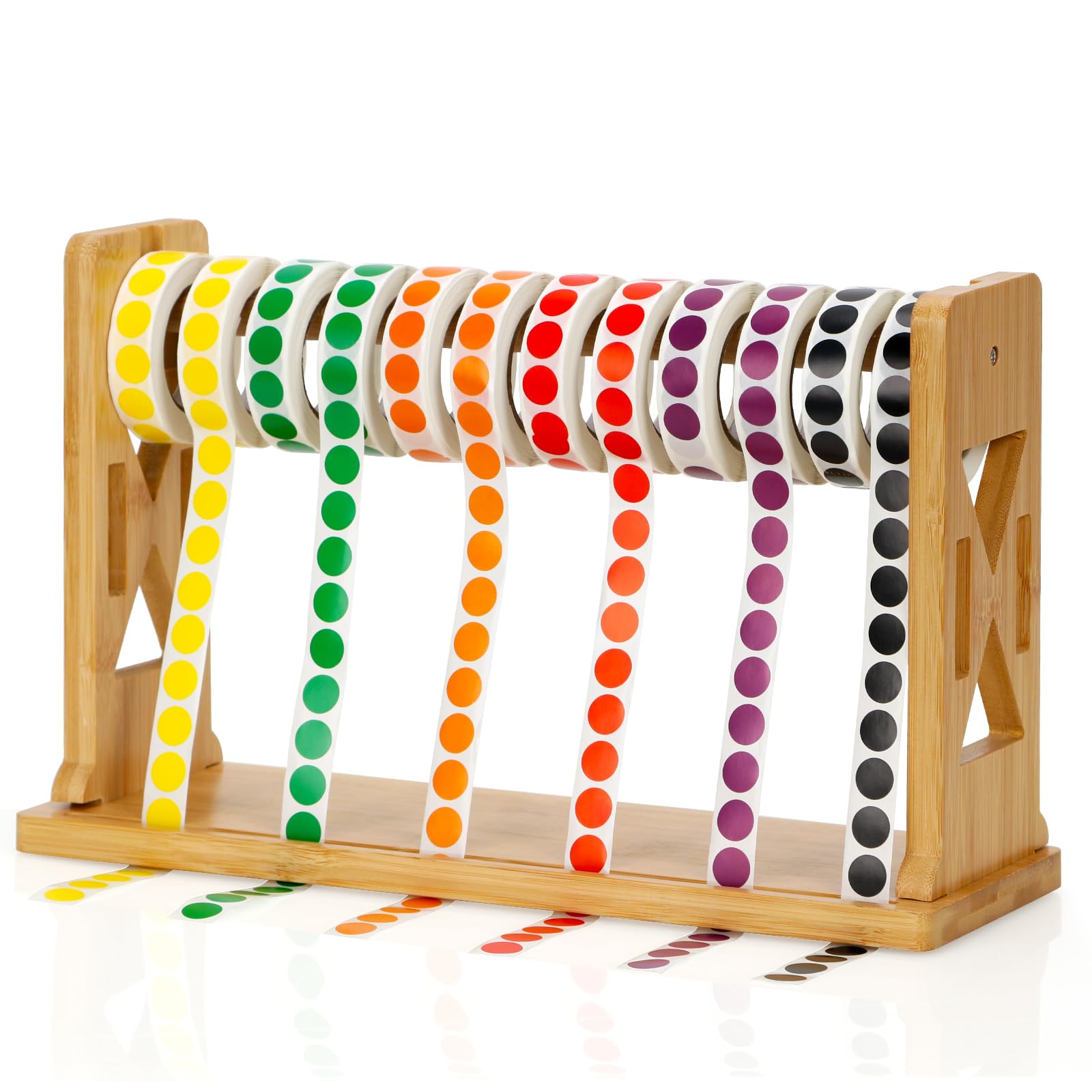 Snapklik.com : Wooden Label Dispenser Large Sticker Roll Holder ...