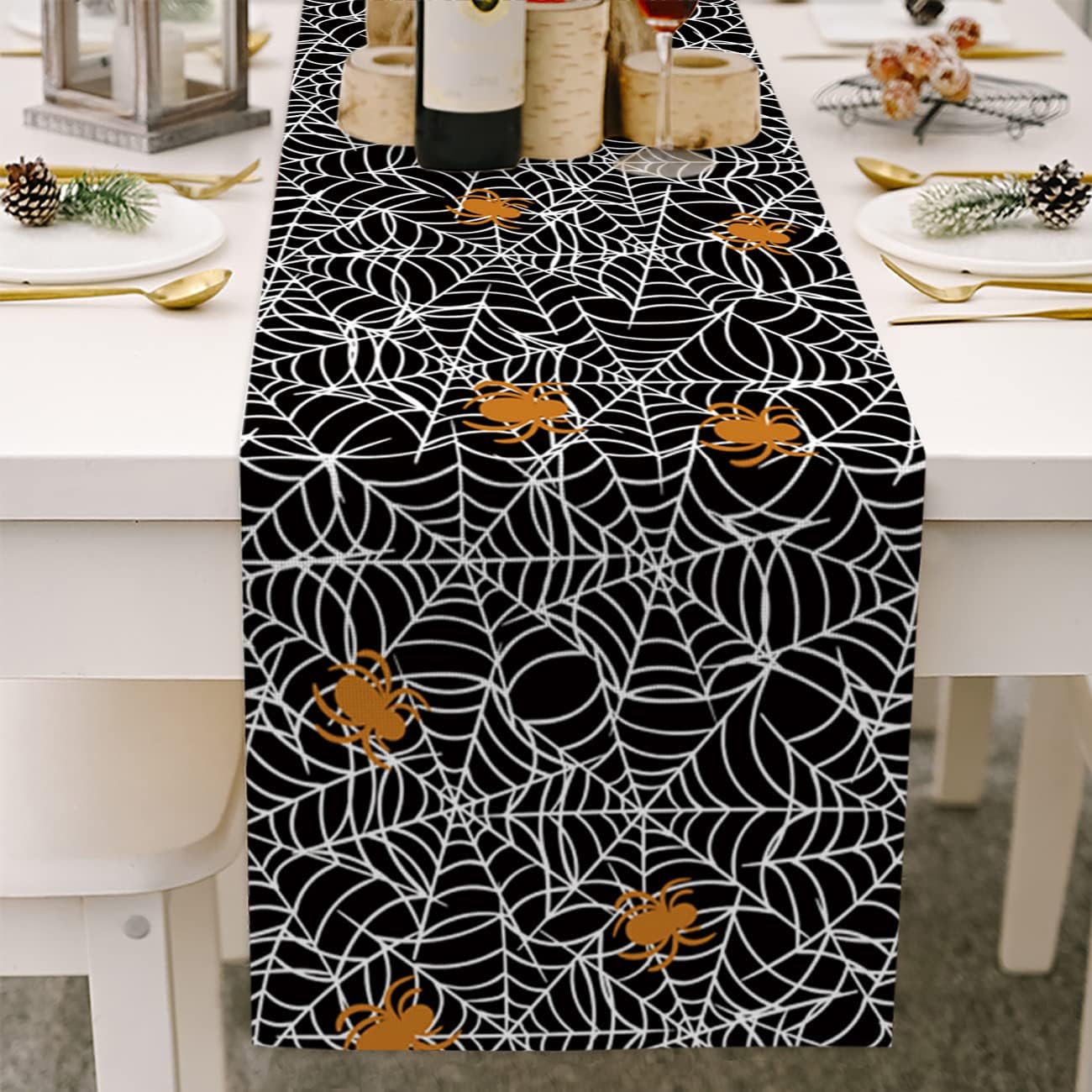 Amazon.com: Halloween Table Runner 70 Inch, Black Spider Wet Spider ...