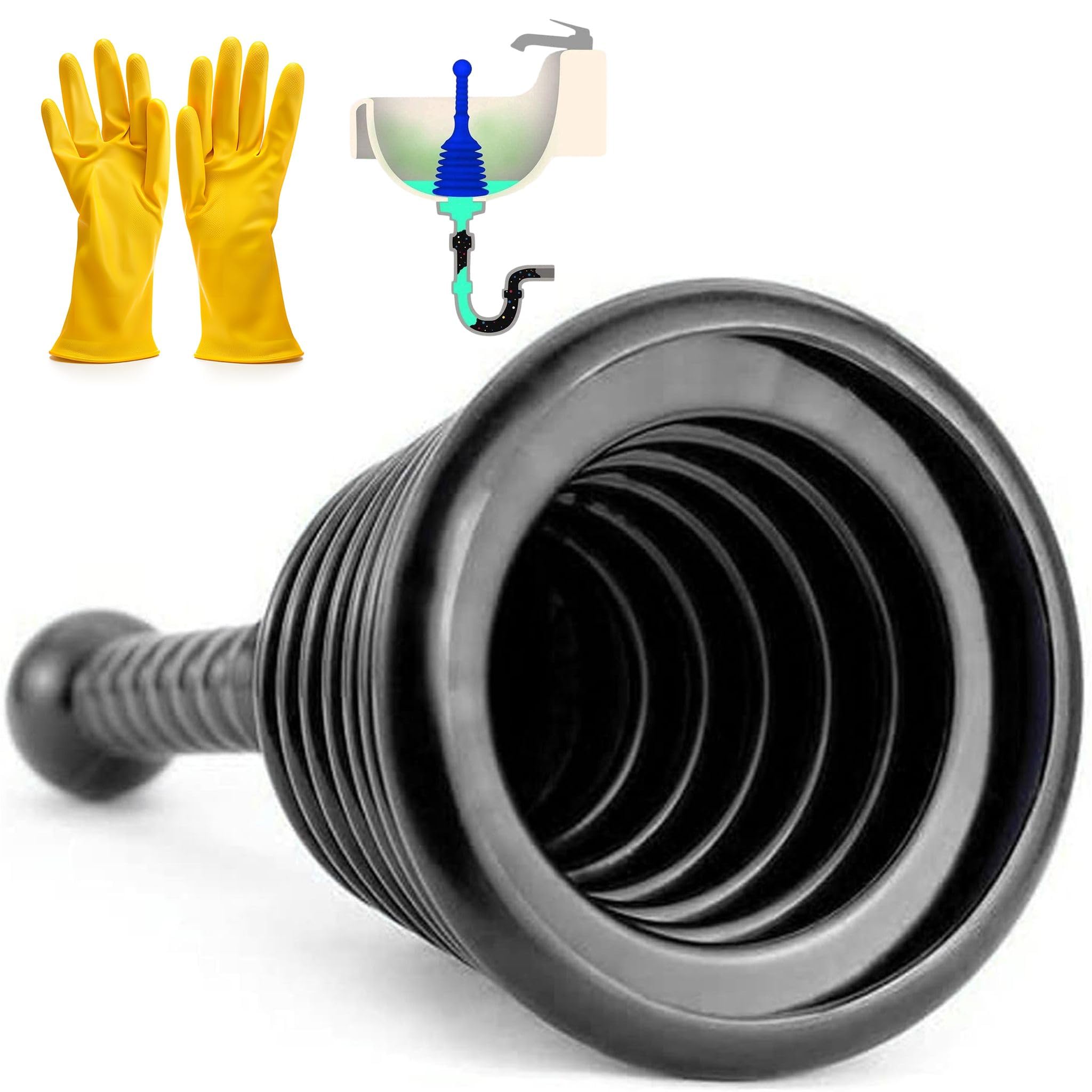 2 in 1 Plunger, Sink and Drain Plunger, Clog Remover for Bathroom ...
