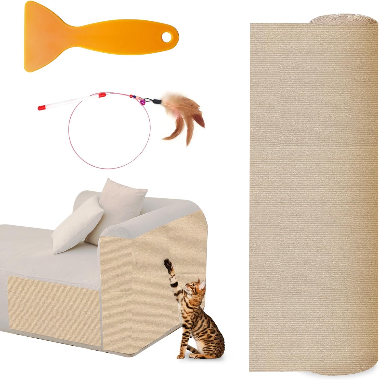 Self-Adhesive Cat Scratcher Mat, Cat Scratching Post Diy Climbing ...
