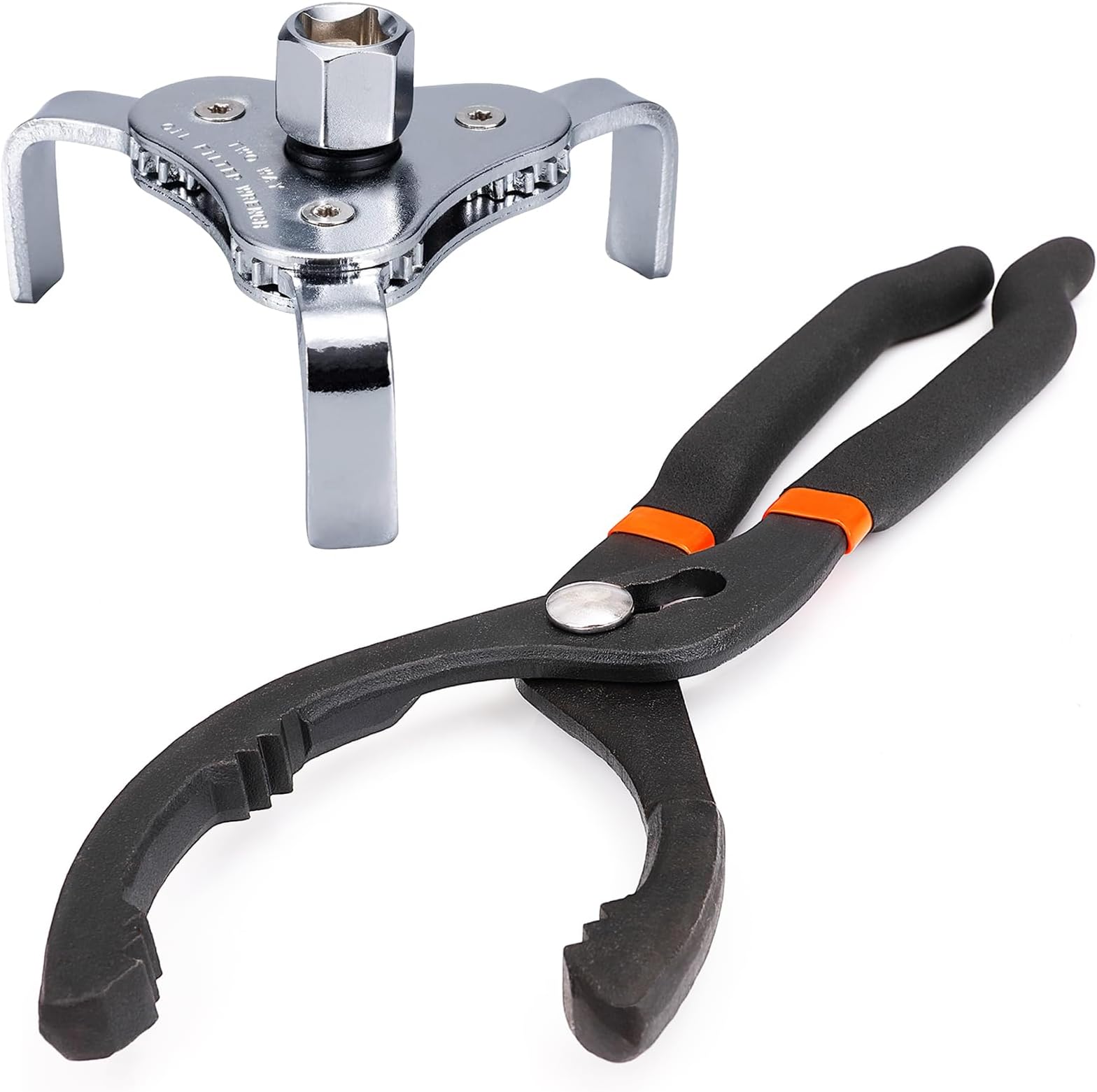 CENWOTL Oil Filter Removal Tool, 3 Jaw Adjustable Oil Filter Pliers ...