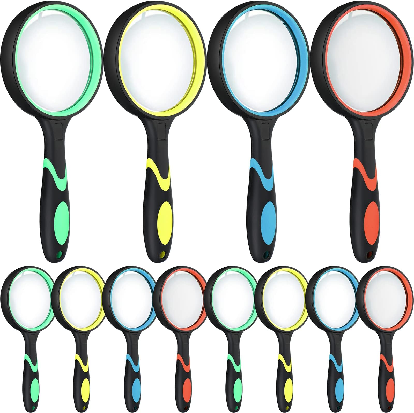 Amazon.com: Kanayu 36 Pieces 75mm 10X Magnifying Glass Handheld Reading ...