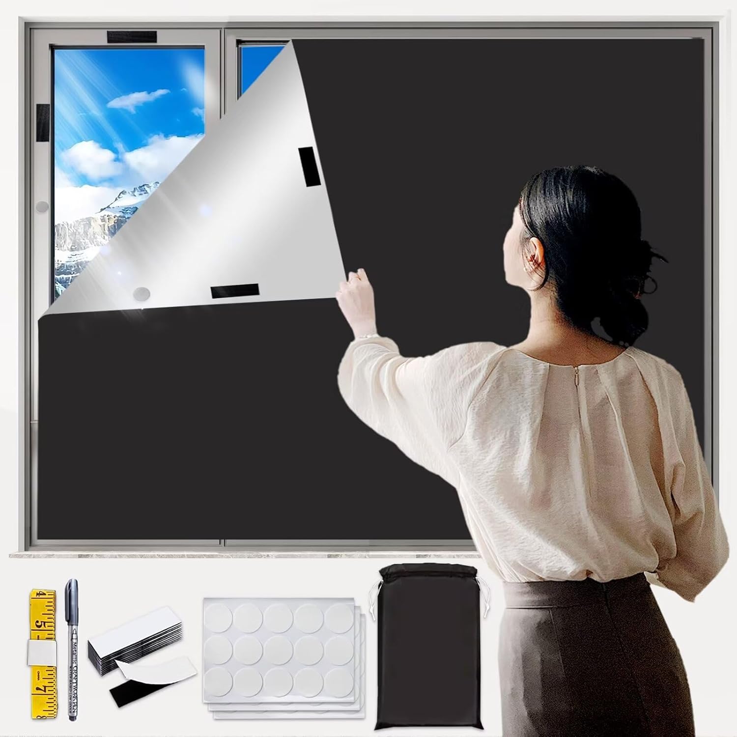 Amazon.com: 100% Blackout Blinds Shade for Bedroom,138"x57"Easy-to ...