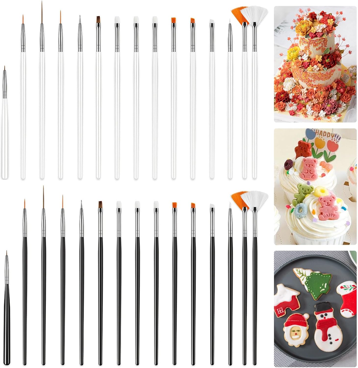 Amazon.com: 30PCS Food Safe Paint Brushes - Professional Cake ...
