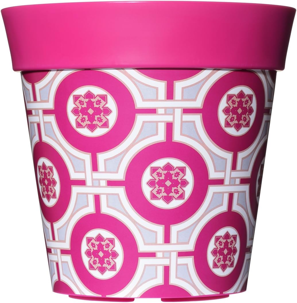 Pink Tile Plant Pot, Indoor/Outdoor Planter : Amazon.co.uk: Garden