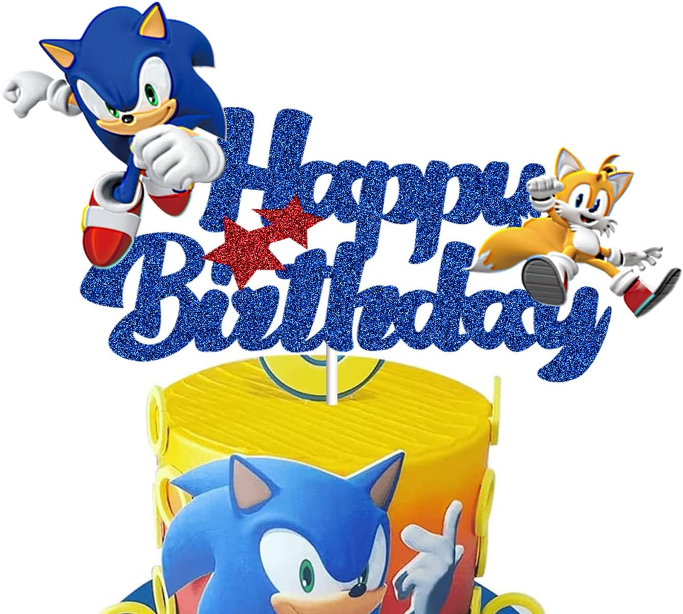 Amazon.com: Sonic Cake Toppers, Sonic Cupcake Topper Sonic Birthday ...