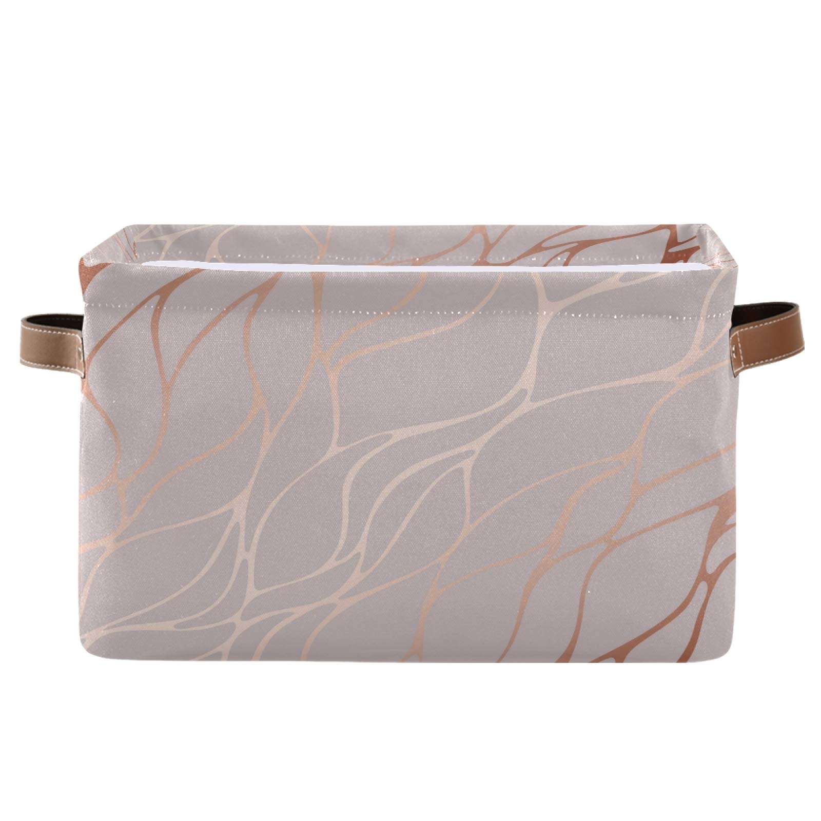 Amazon.com: AUUXVA Storage Basket Rose Gold Marble Texture Storage Cube ...