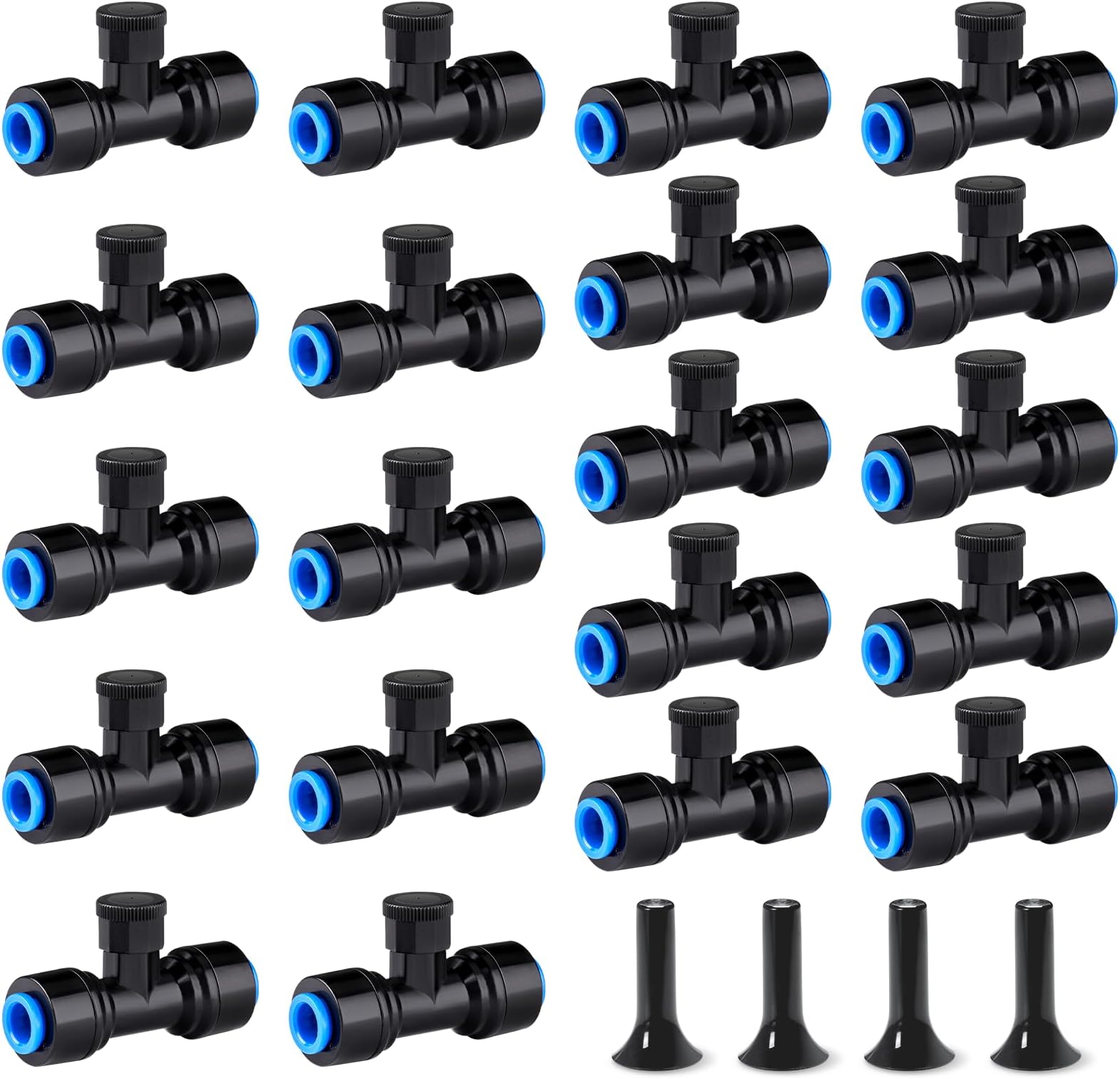 Amazon.com : Glooglitter 30 Pcs 1/4" Drip Irrigation Tee Connectors for ...