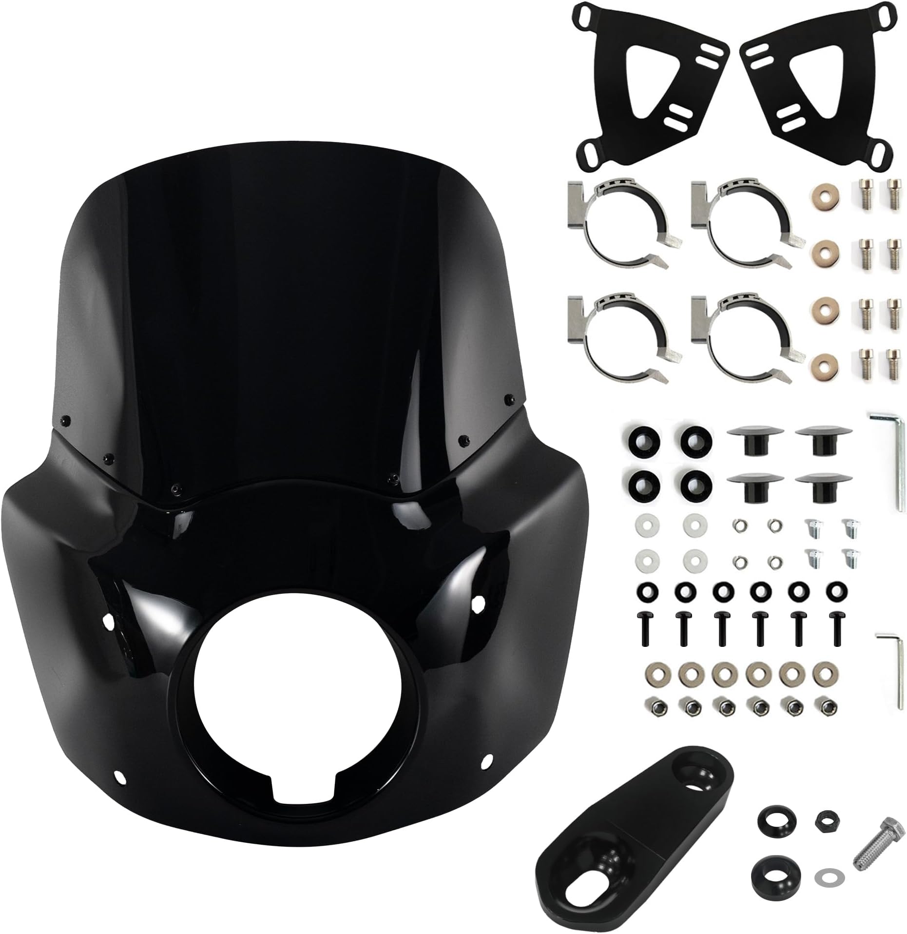 Amazon.com: Emgo Venom Mini Cafe Black Fairing Windshield 5.75 ...