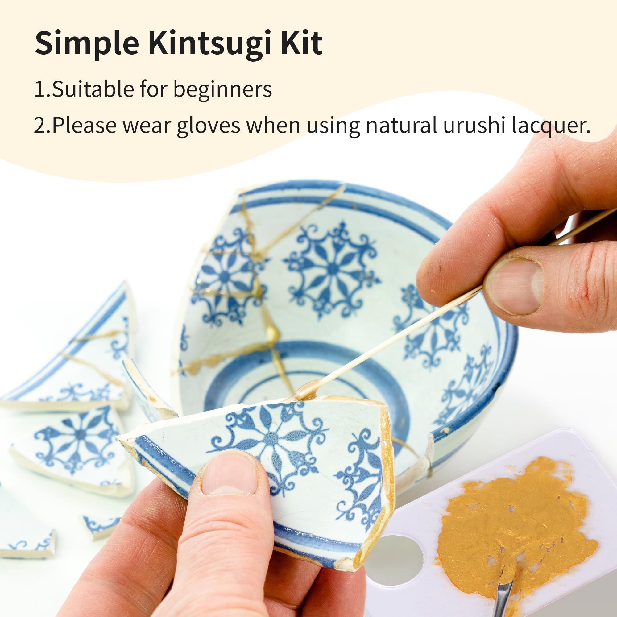 Snapklik.com : Kintsugi Repair Kit Gold, Food Safety Natural Raw Lacquer Kintsugi Kit, Art ...