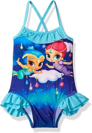 Amazon.com: Shimmer and Shine Toddler Girls One Piece Swim Suit, Blue ...