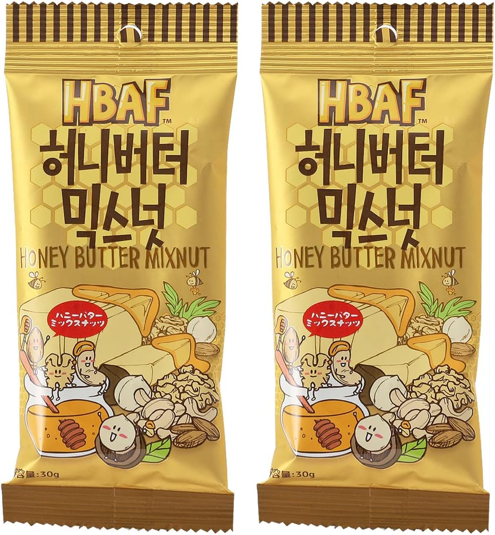 Amazon.co.jp: [HBAF] ハニーバターミックスナッツ 30g×2袋 : 食品・飲料・お酒
