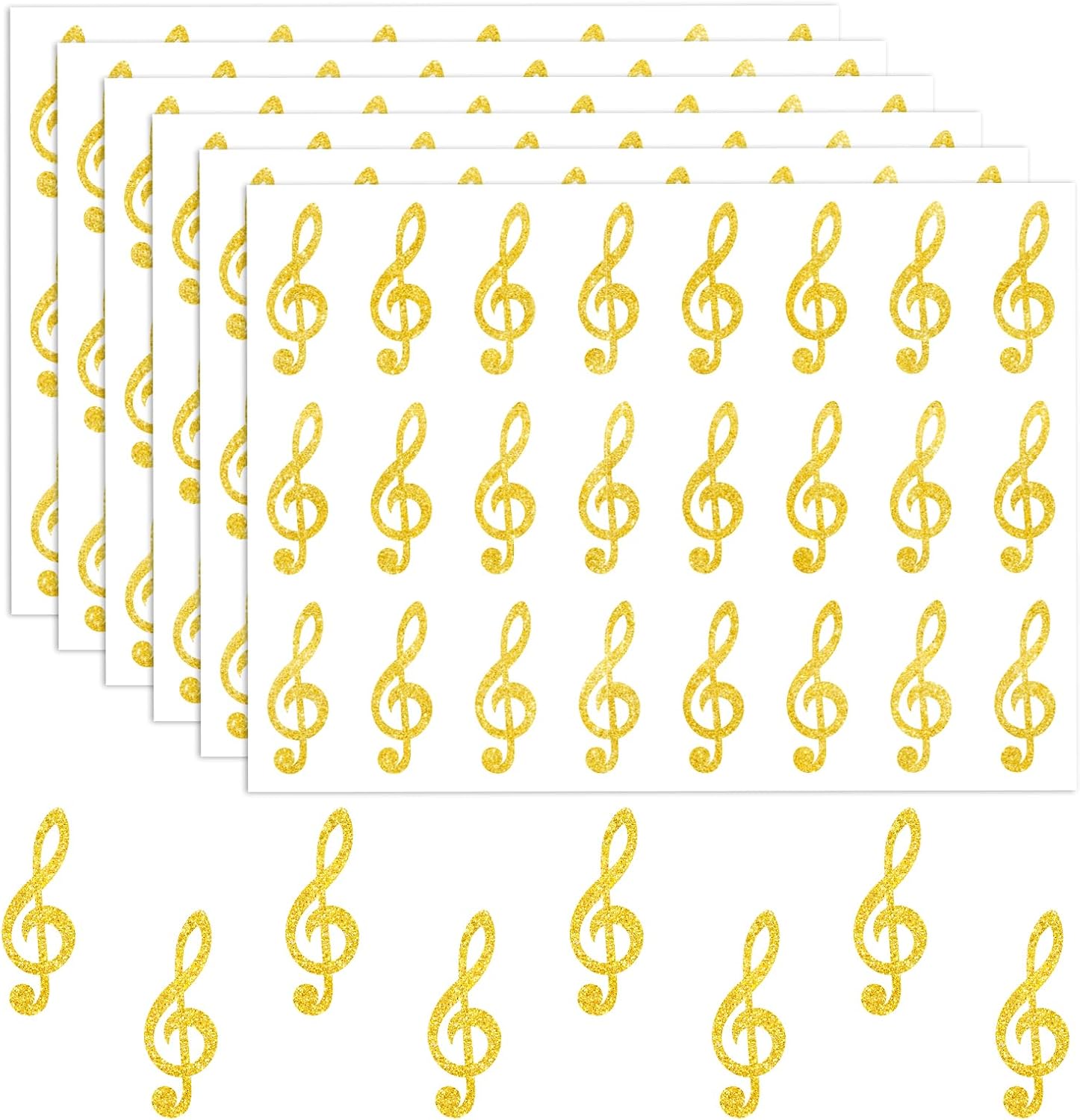 Amazon.com: Whaline 480Pcs Gold Music Note Stickers Glitter Music ...