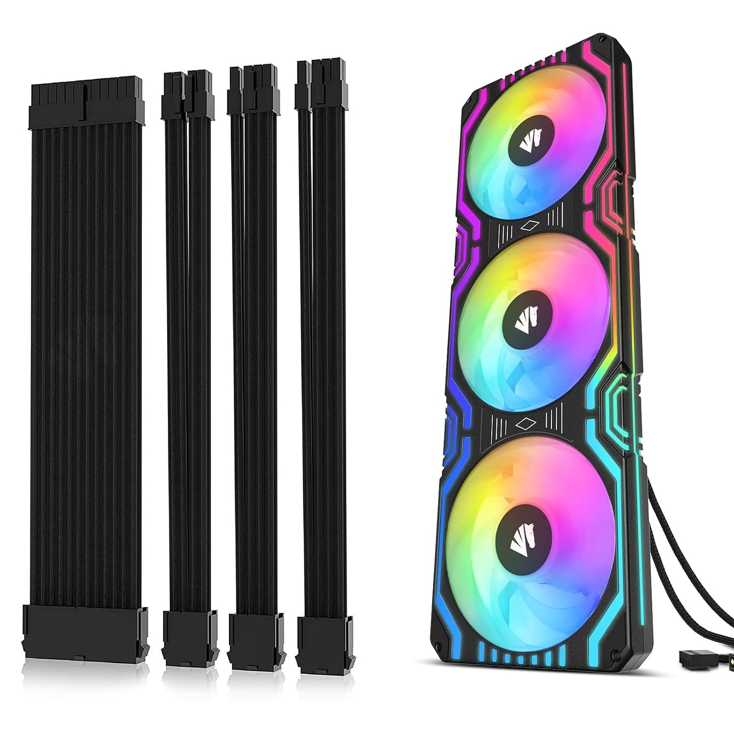 Amazon.com: AsiaHorse Black PSU Cable Extension Kit, Two Color Comb Set ...