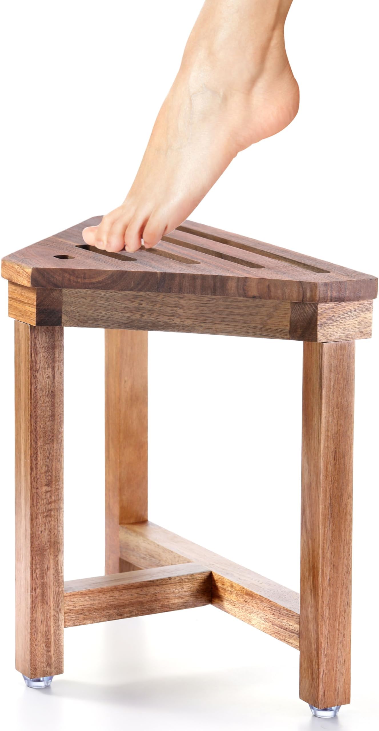 Amazon.com: Corner Shower Stool for Shaving Legs, Teak Corner Shower ...