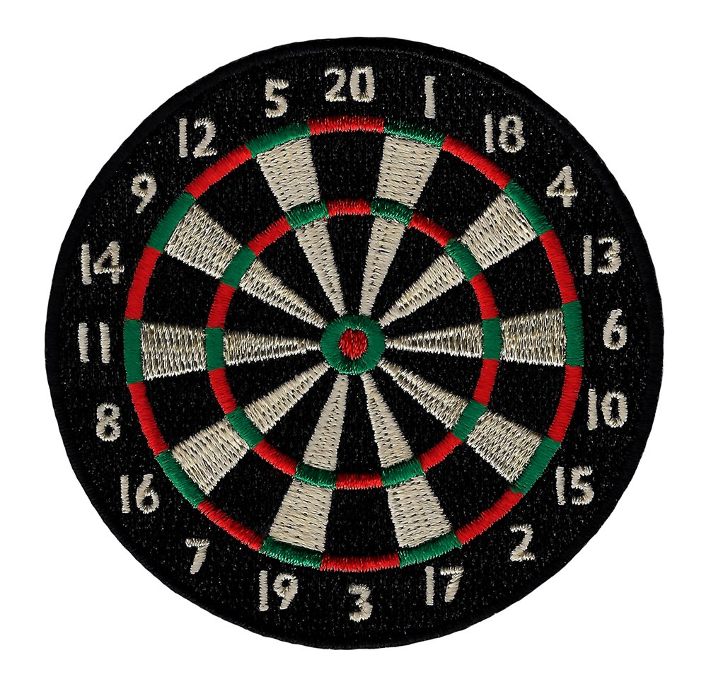 Dartboard Embroidered Patch Darts Iron-On Bullseye Pub Game Applique ...