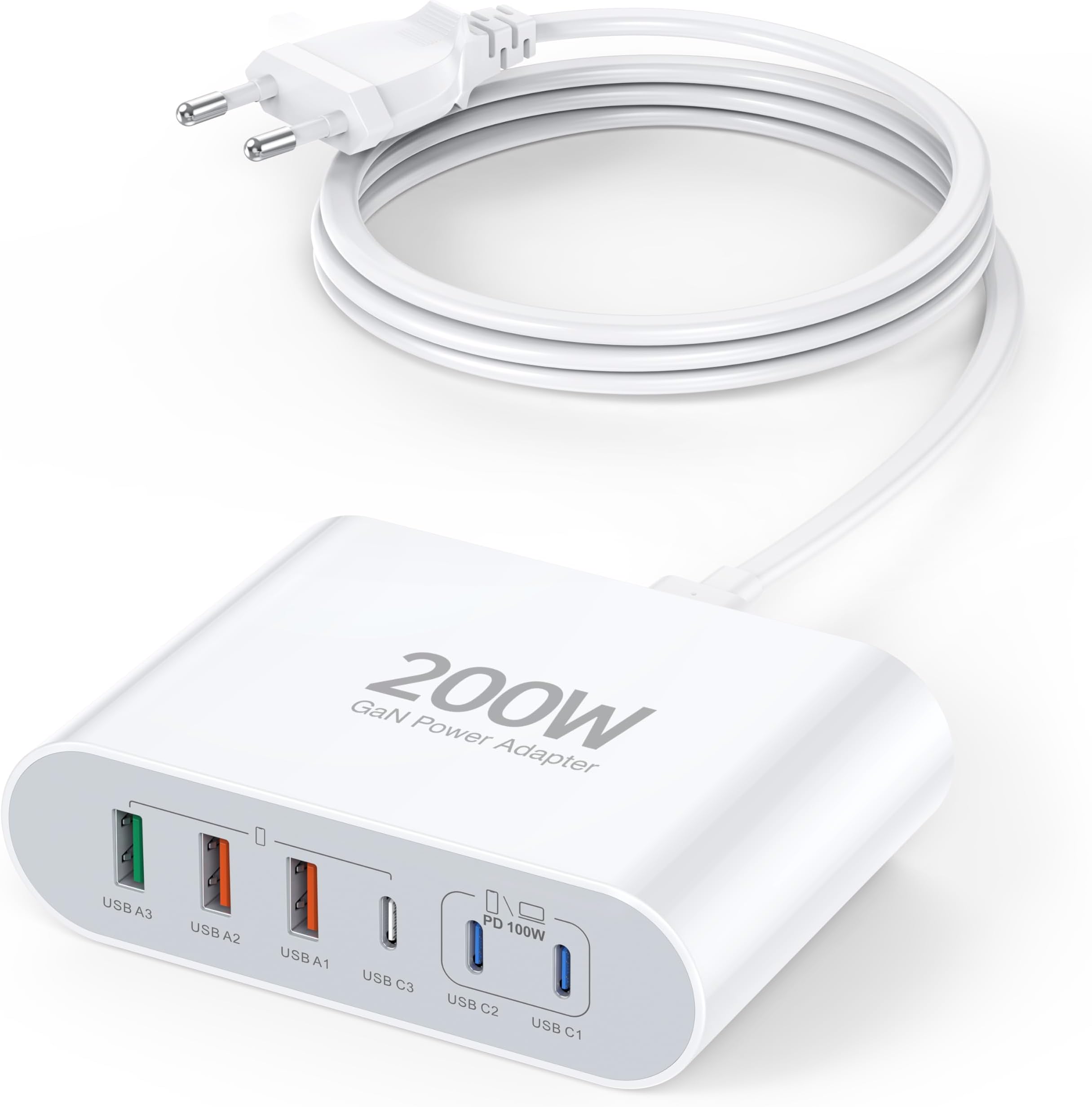 FeinTech NLG00165 USB C Ladegerät Mehrfach 4 Port 65W USB Netzteil mit ...