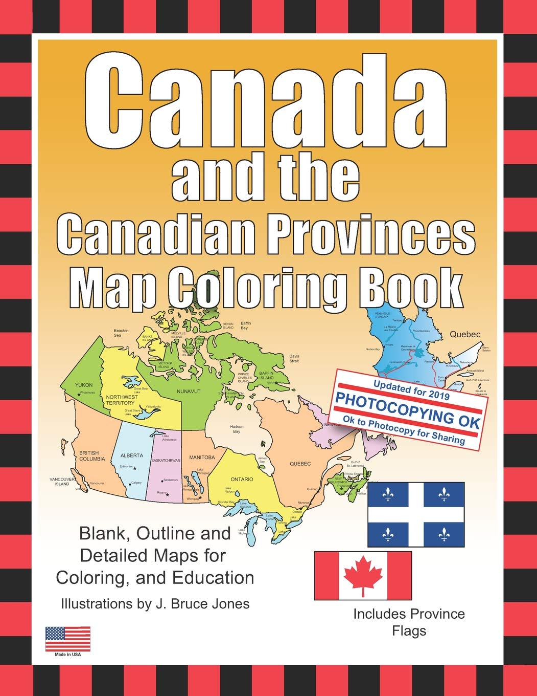 Amazon.com: Canada and the Canadian Provinces Map Coloring Book ...
