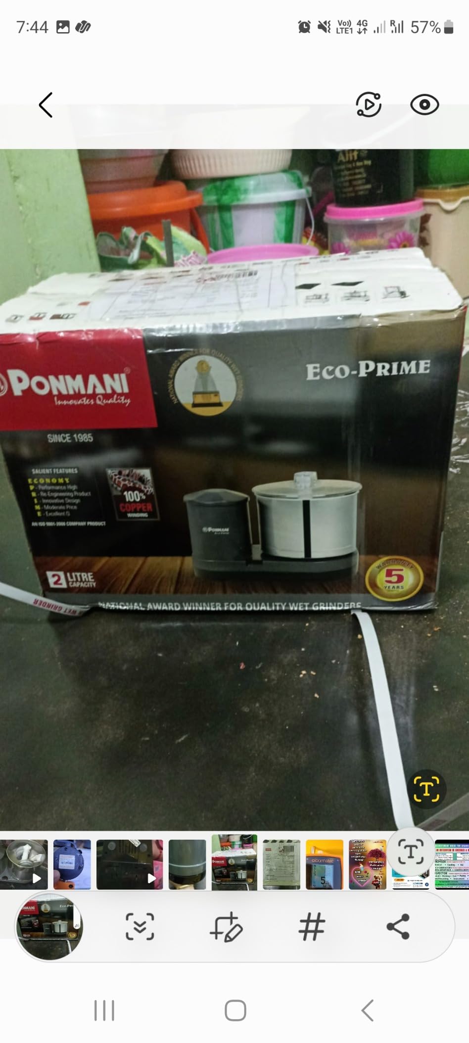 Ponmani Eco-Prime Table Top Wet Grinder - 2Ltr (100% Copper Motor, 5yrs Warranty, Grey) : Amazon ...