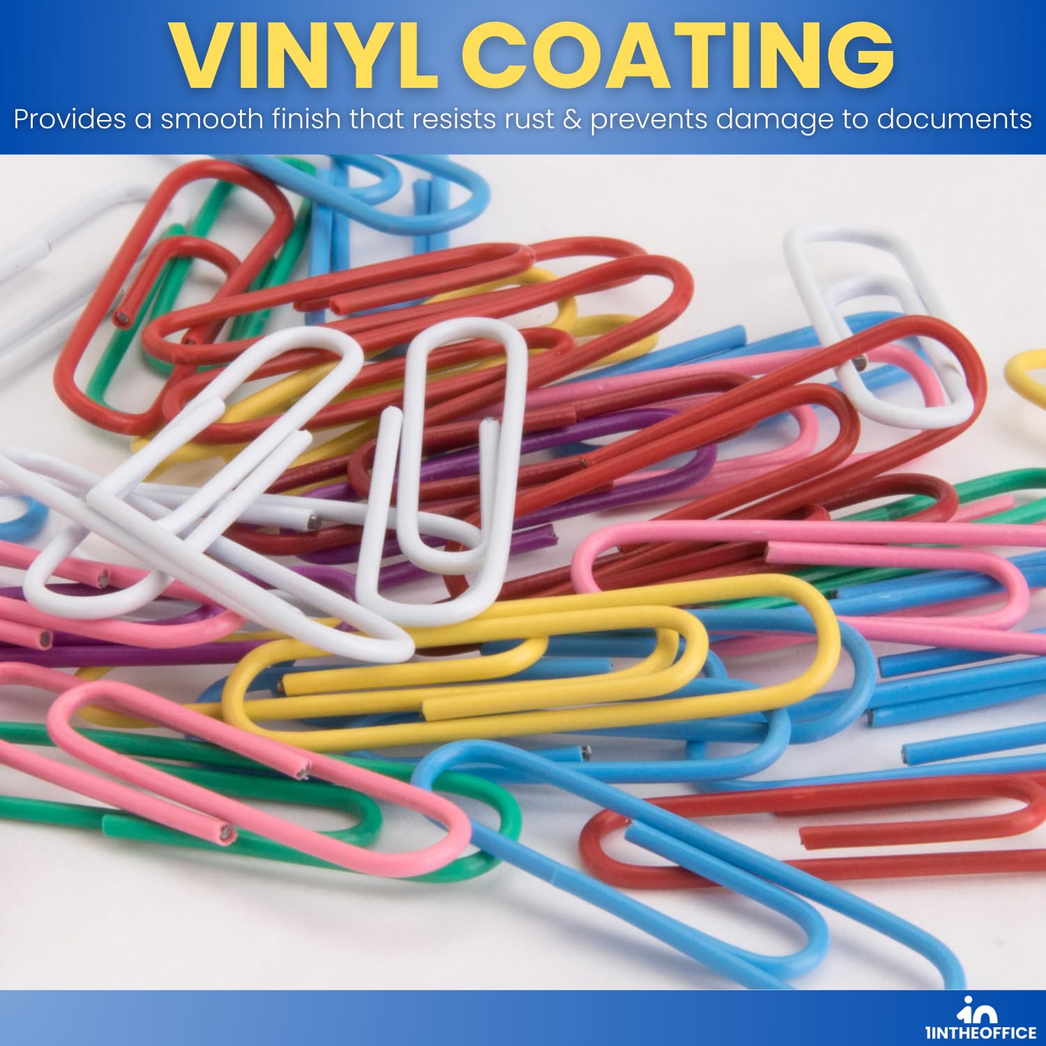 Snapklik.com : 1InTheOffice Jumbo Paper Clip, Vinyl Coated Smooth Large ...