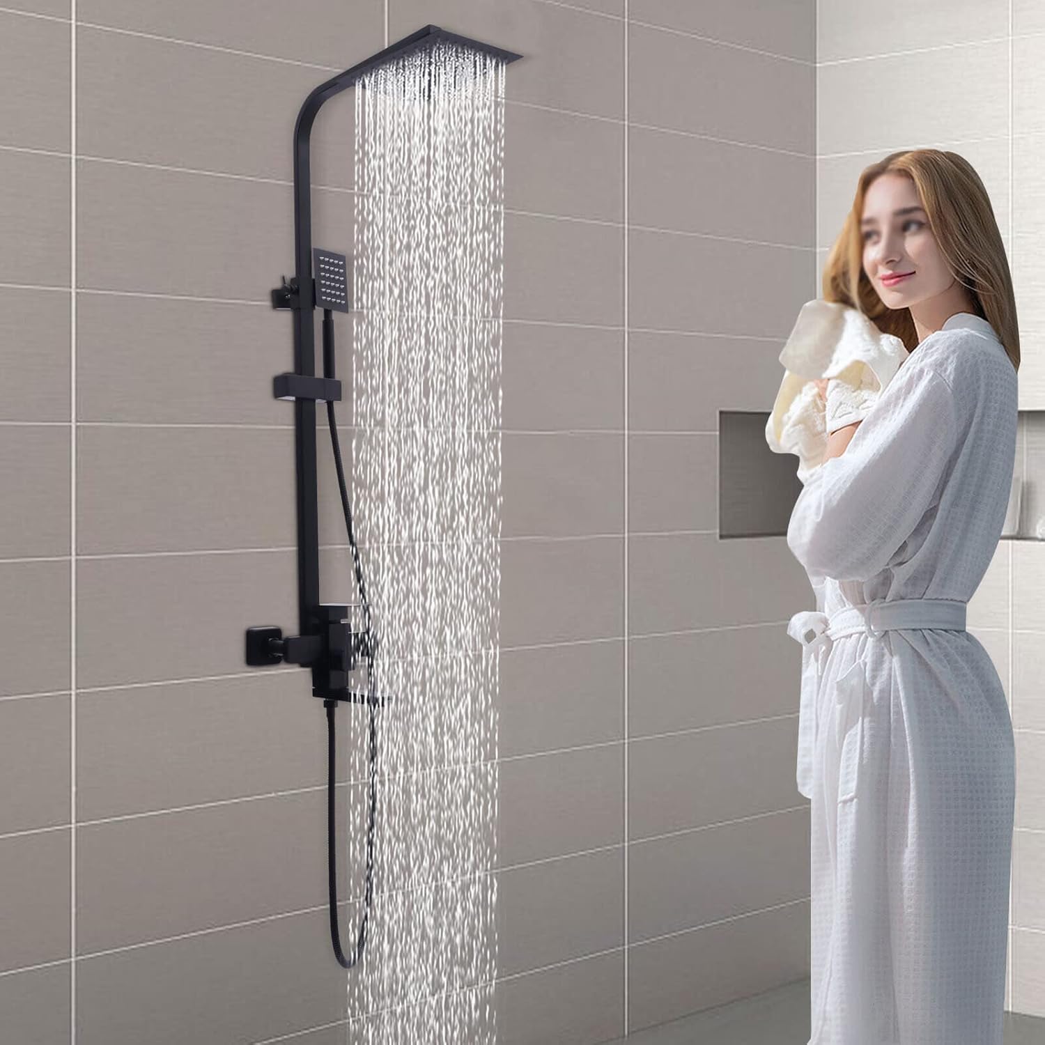 Shower Panel Tower System, Rainfall Waterfall Shower Head Large Area ...