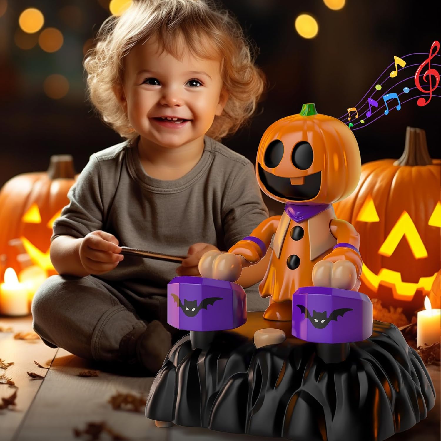 Amazon.com: TEMI Halloween Pumpkin Musical Toys for Kids Pumpkin Baby ...