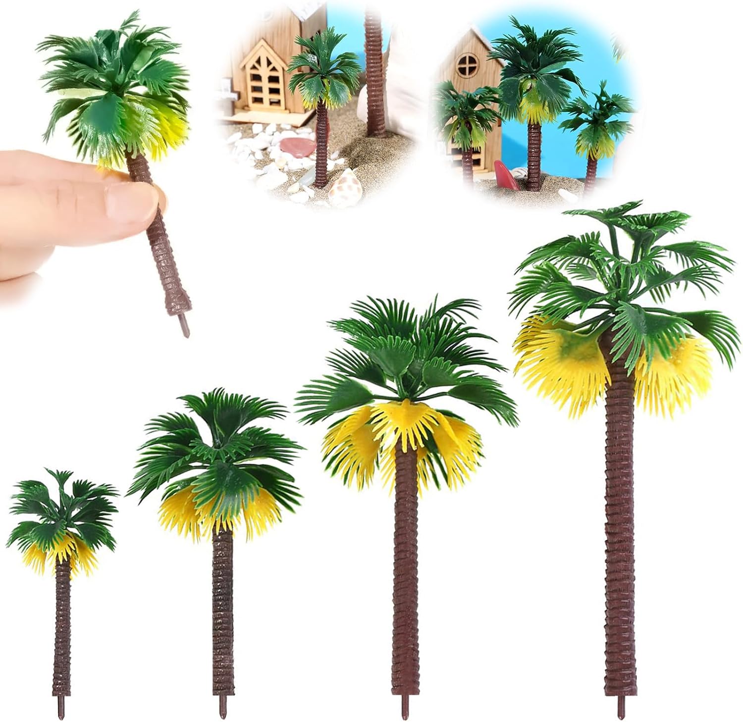 Amazon.com: YASYU 4Pcs Fake Mini Tropical Palm Trees,Artificial Coconut ...