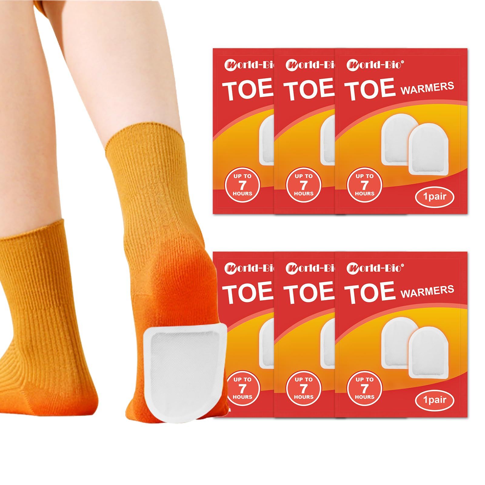 WORLD-BIO Toe Warmers for Feet - Adhesive Disposable Heating Pads ...