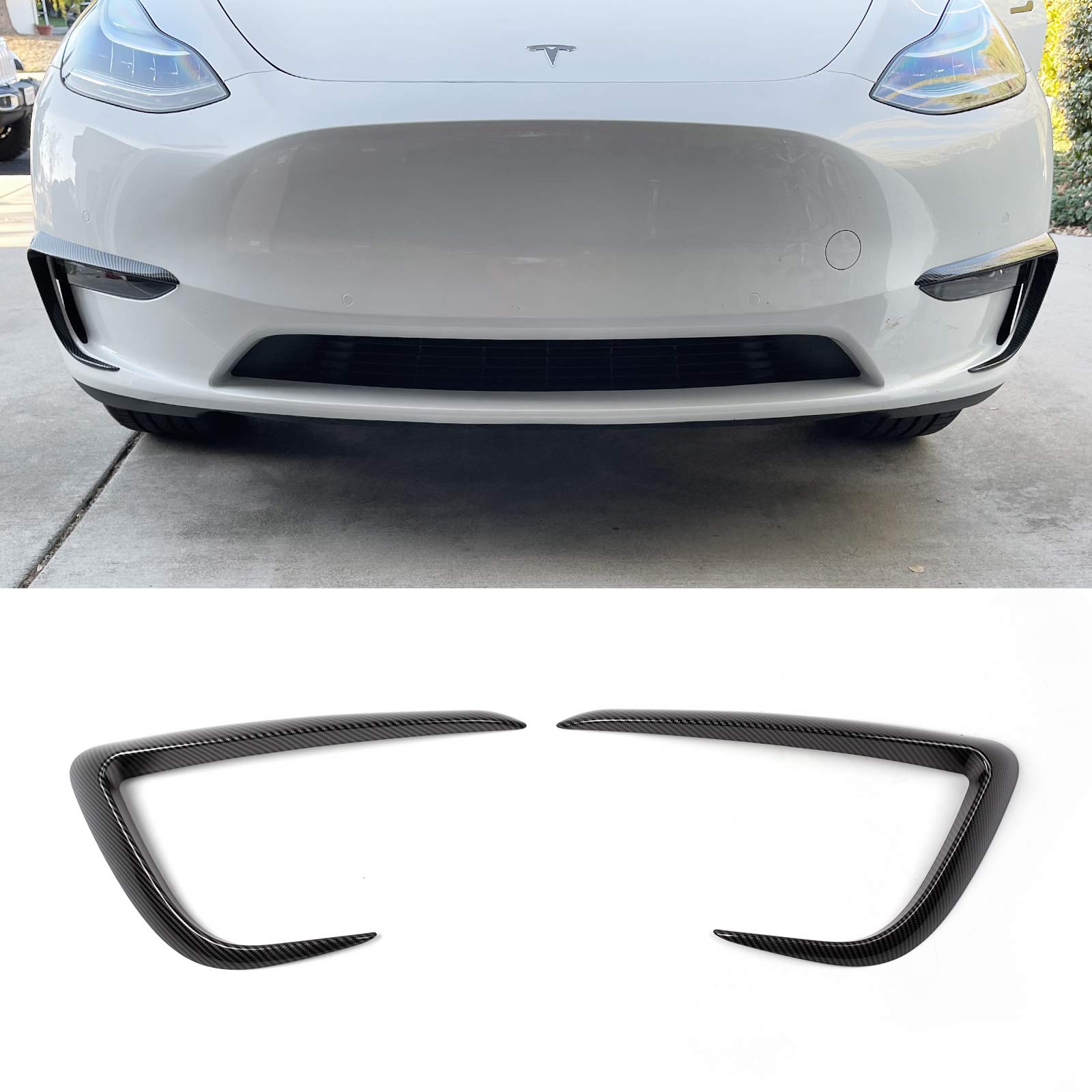 Buy Fit Tesla Model Y Fog Light Trim Spoiler Front Fog Light Cover ...