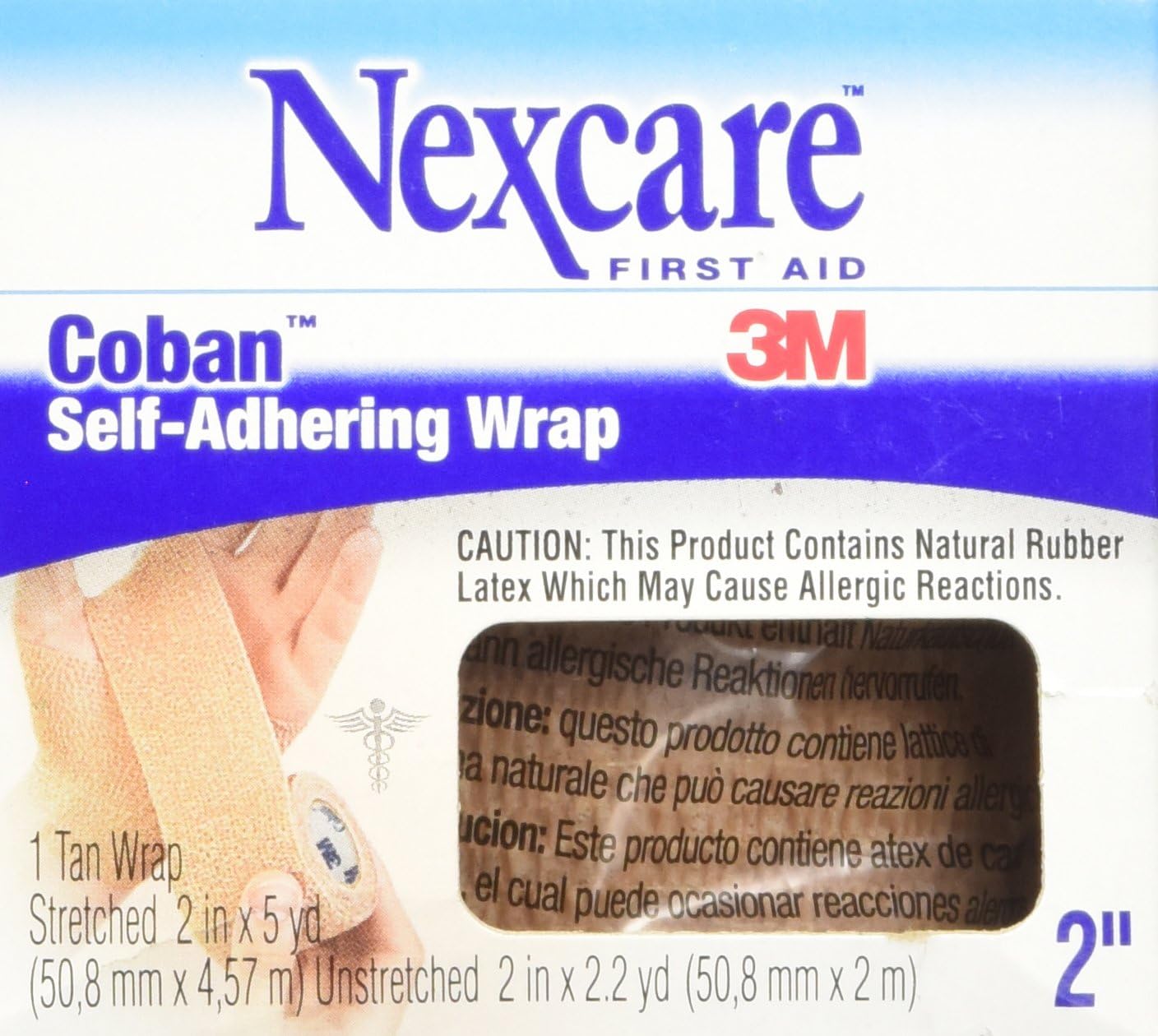 Amazon.com: Nexcare Coban Self-Adherent Wrap, 2" X 5 Yd Roll, 1Count ...
