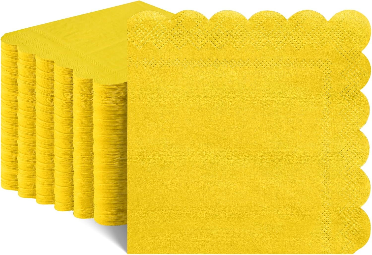 Amazon.com: NatNarr 120 Pcs Yellow Cocktail Napkins Scalloped Picnic ...