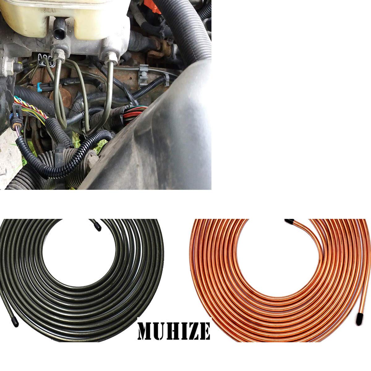 Snapklik.com : 5/16 Brake Line Tubing Kit, 25Ft Flexible PVF Coated ...