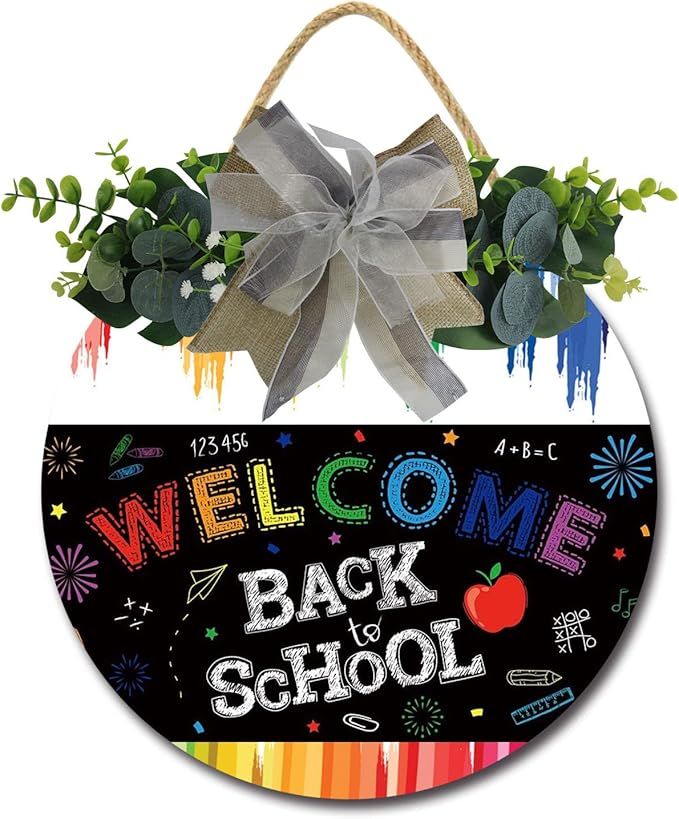 Amazon.com: Ufcell Welcome Back to School Door Sign Classroom Door ...