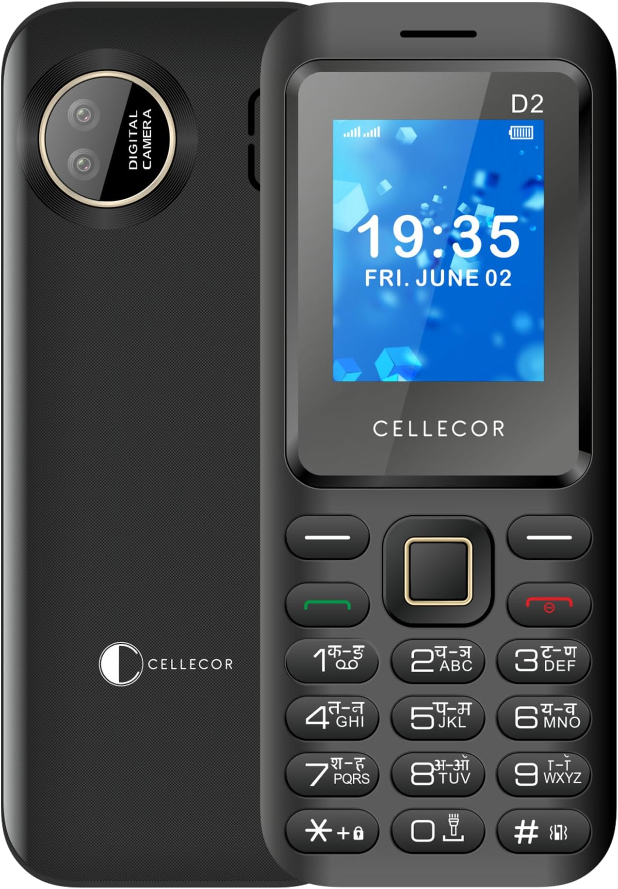 CELLECOR D9 PRO Sleek Design Dual Sim Feature Phone with Big Battery ...