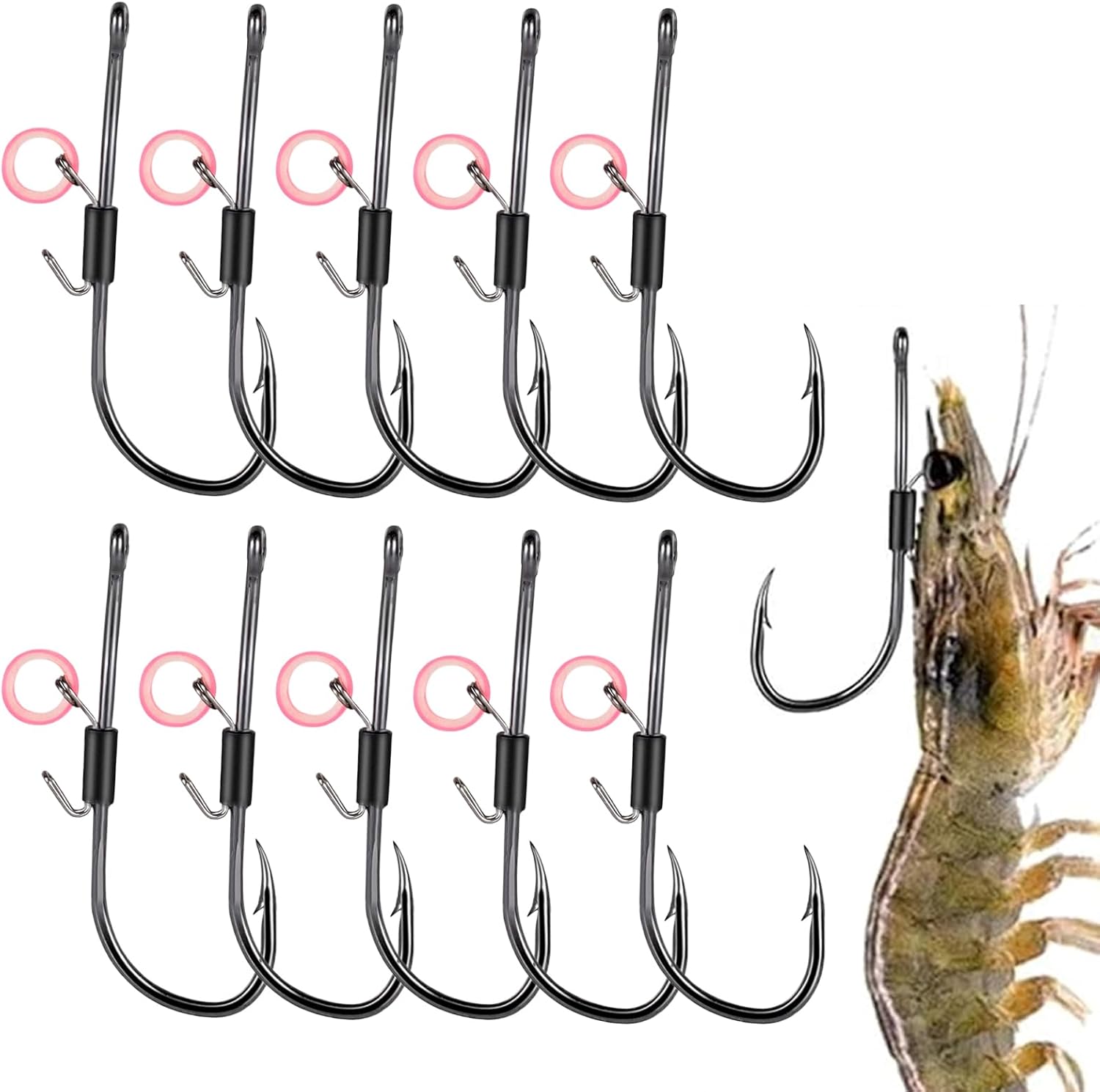 Shrimp Walker Hook - Fishing Rig Freshwater Saltwater - Heavy-Duty ...
