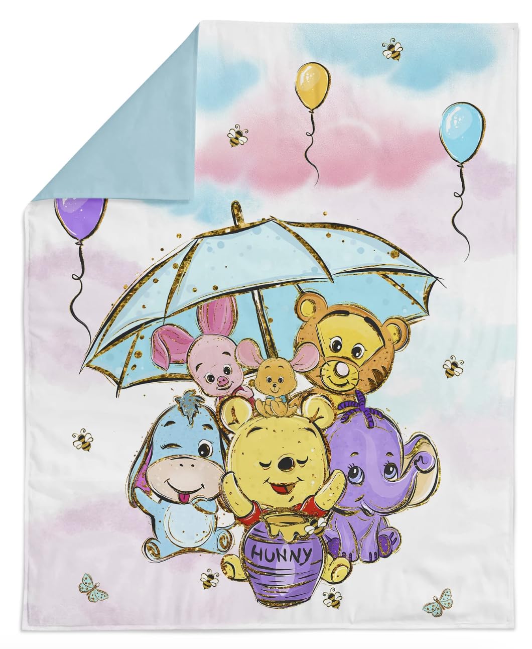 Amazon.com: UNIQUE Winnie Bear Fabric Panel 29x39in, Quilting Panel ...