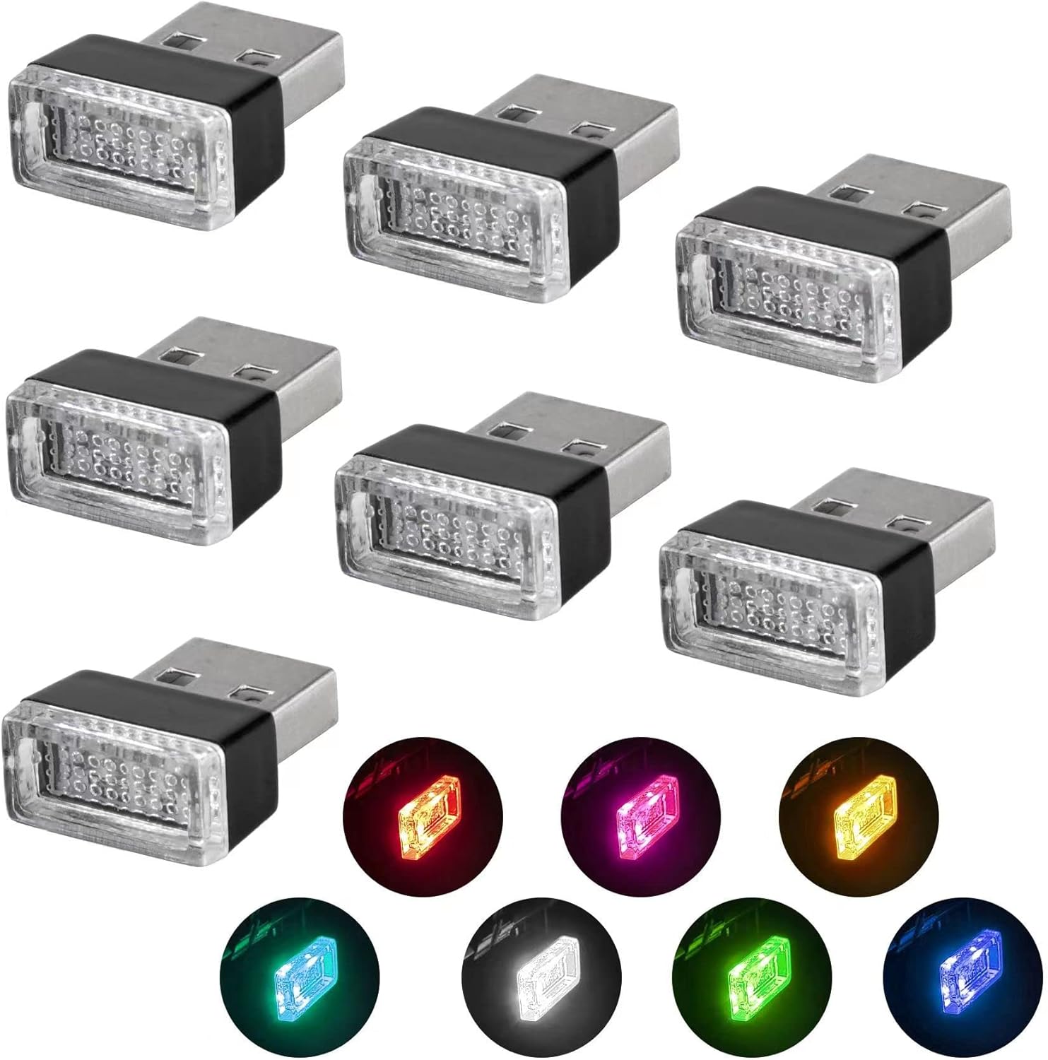 Amazon.com: UYYE 7 Pieces Night LED Decorative Mini USB Light,USB LED ...