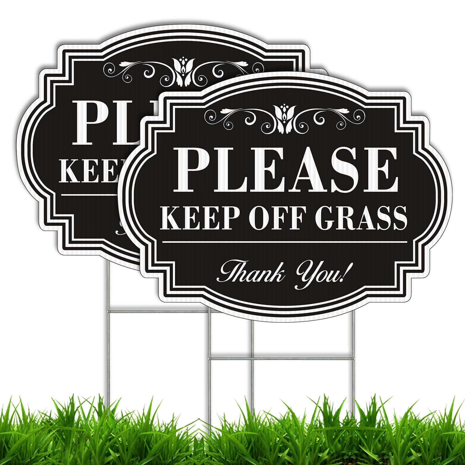 Amazon.com : 2 Pack Keep Off Grass Sign with Metal Stakes, Keep Dogs ...