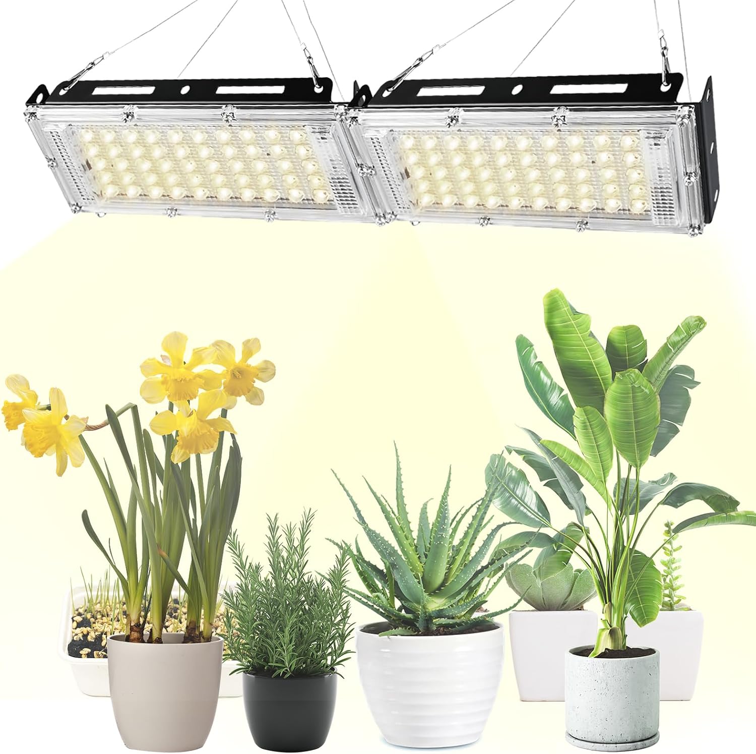 Amazon.com : Tigvio 2pcs Hanging Grow Lights for Indoor Plants (20w X2 ...