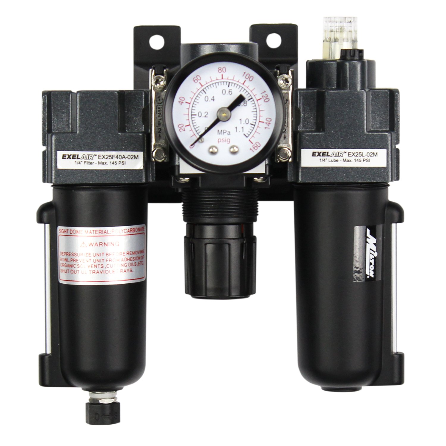 EXELAIR by Milton FRL (Mini) Air Filter, Regulator, and Lubricator ...