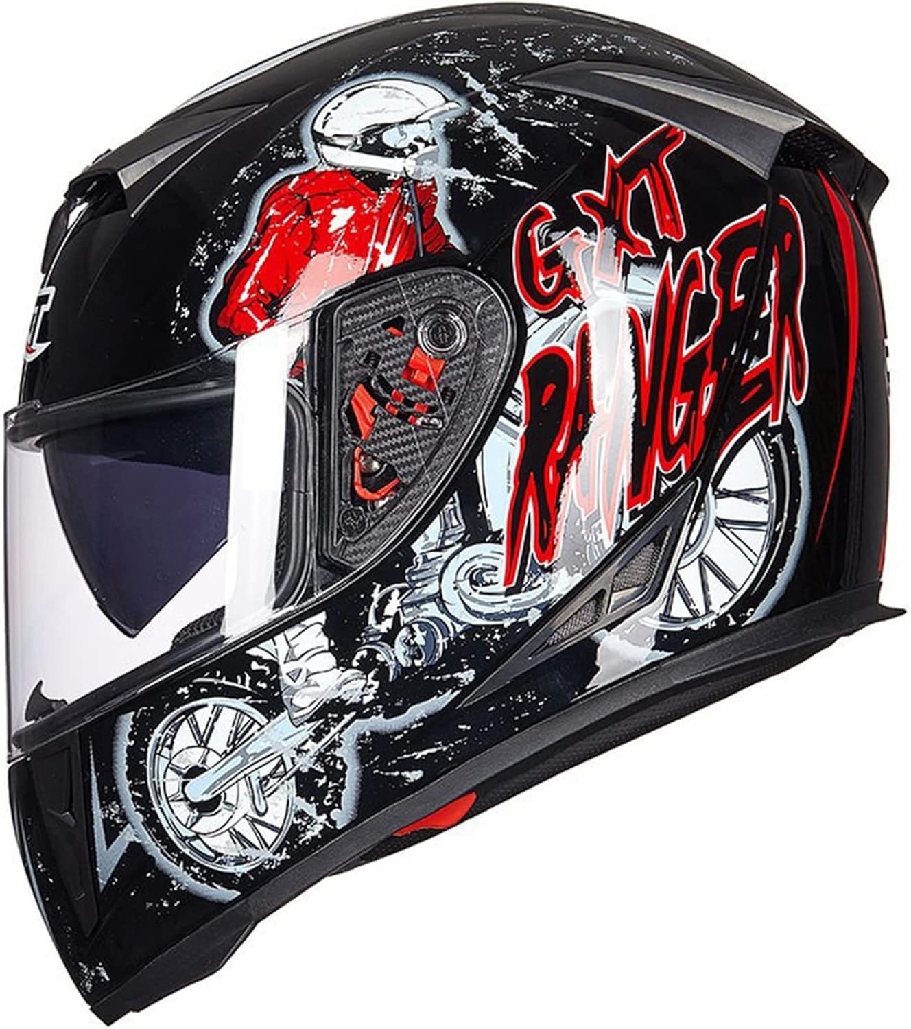 Vollgesichts-Doppelvisier-Motorradhelme DOT/ECE-zugelassener Leichter ...