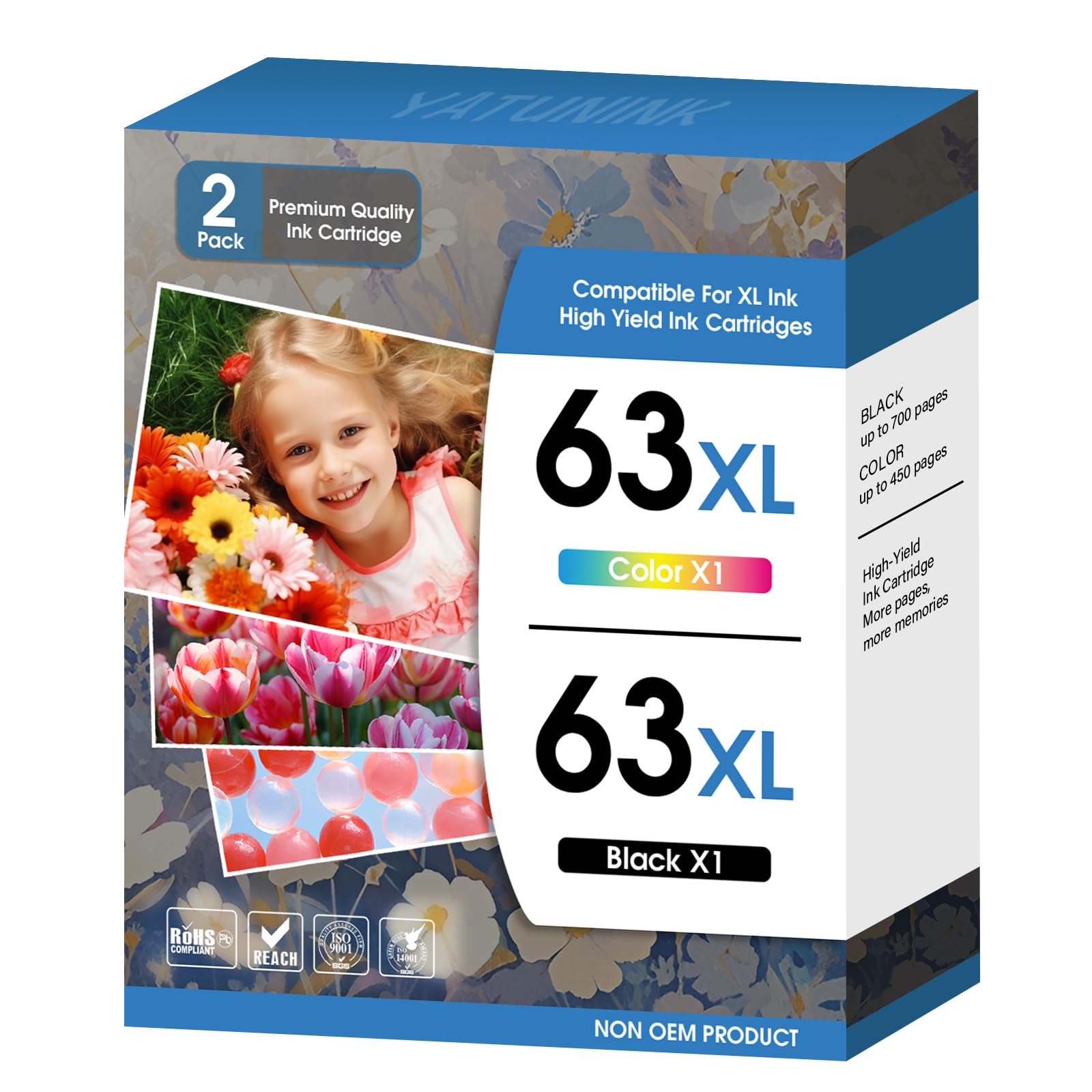Amazon.com: YATUNINK 63XL Ink Cartridge Combo Pack Compatible with HP ...