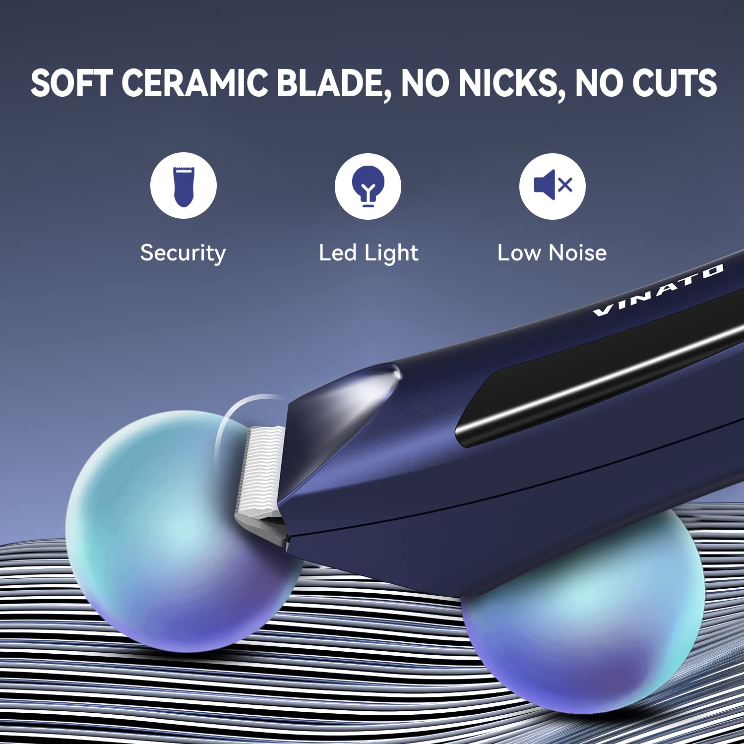 VINATO Electric Body Hair Trimmer - Waterproof Groin Hair Trimmer for ...